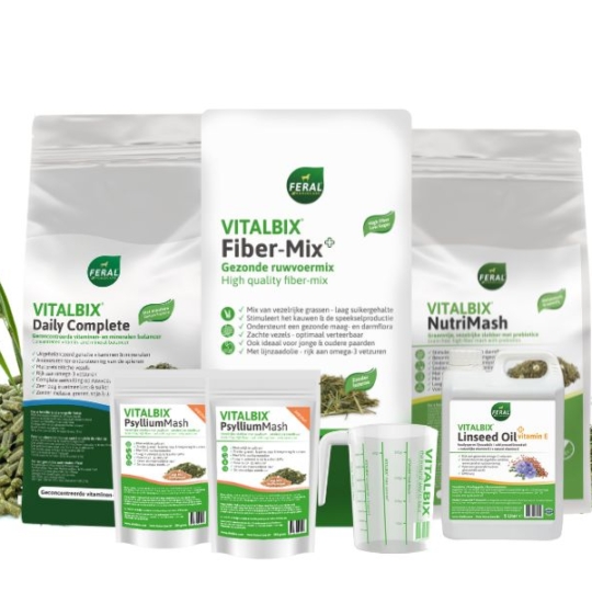 Combipakket Daily Complete Timothy, Fiber-Mix, NutriMash & Linseed Oil